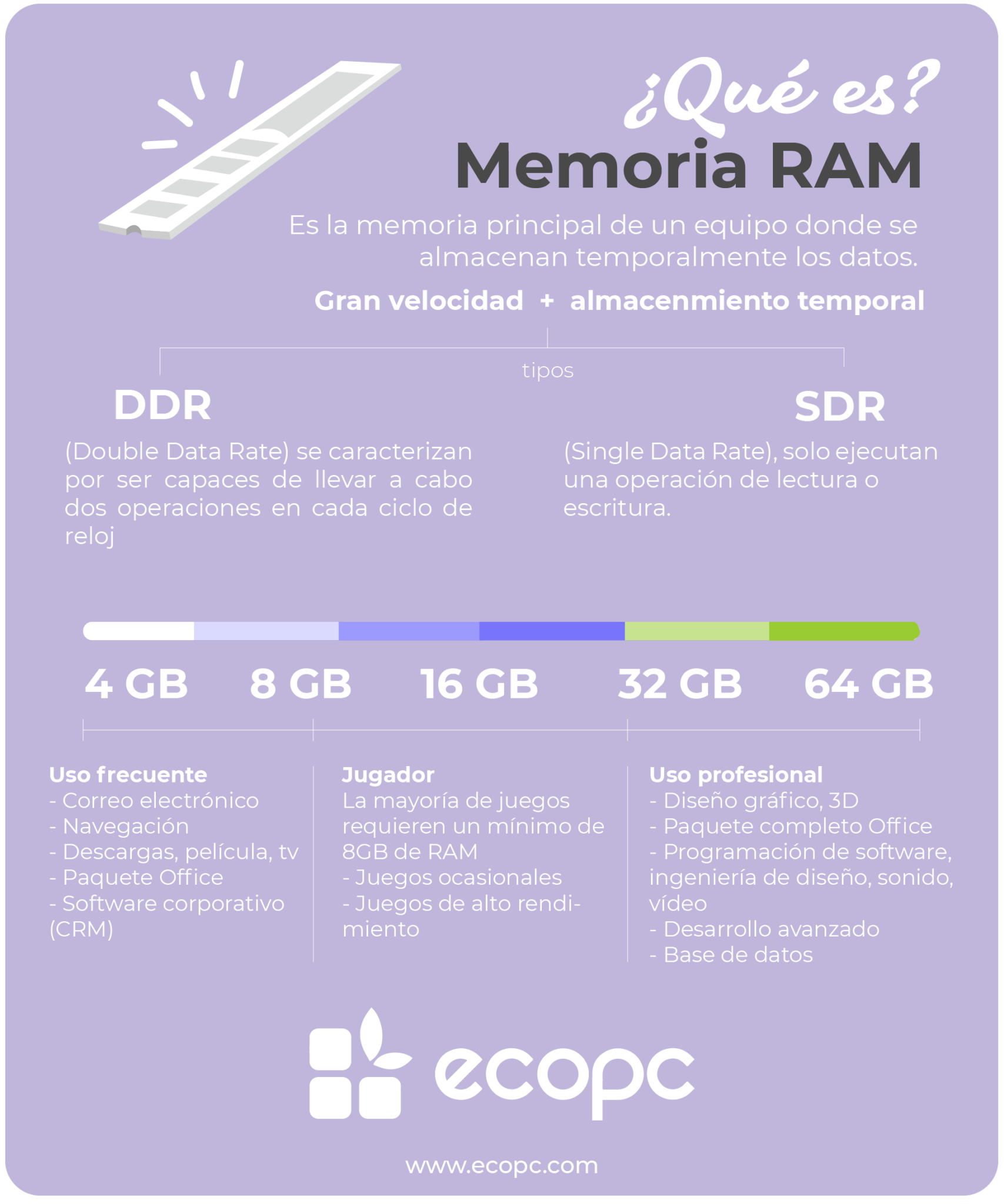 Memoria RAM. Qué es la memoria RAM, para qué sirve y cuánta necesitas ...